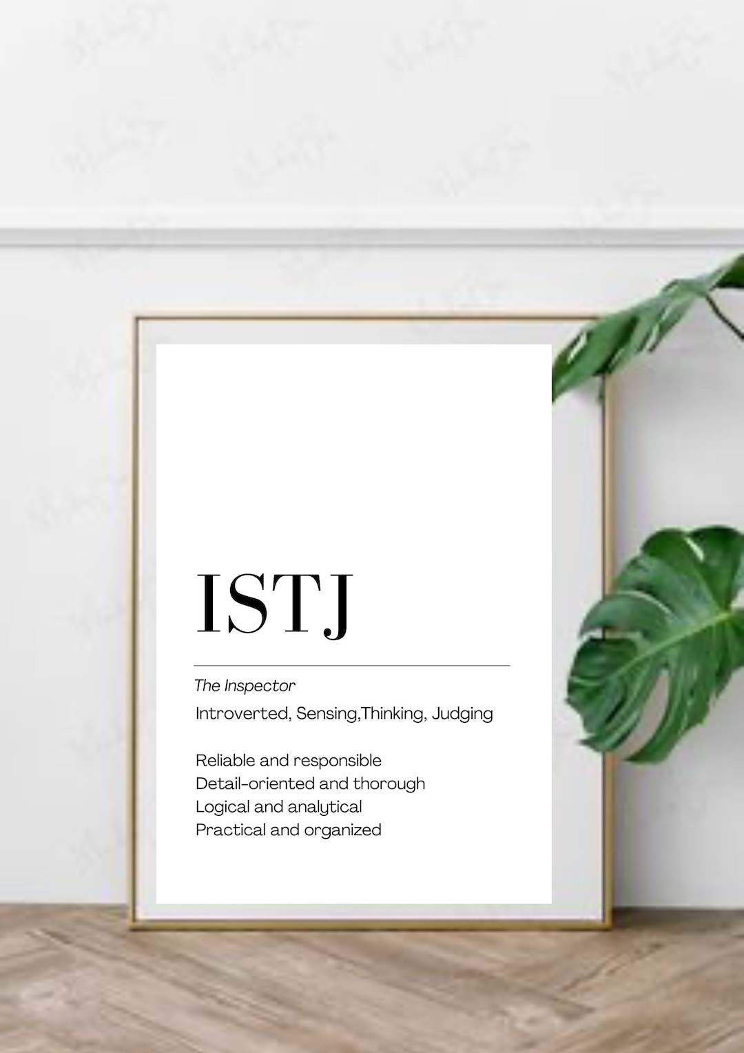 ISTJ Myers Briggs Personality Poster | MBTI Wall Art | Introvert Home ...