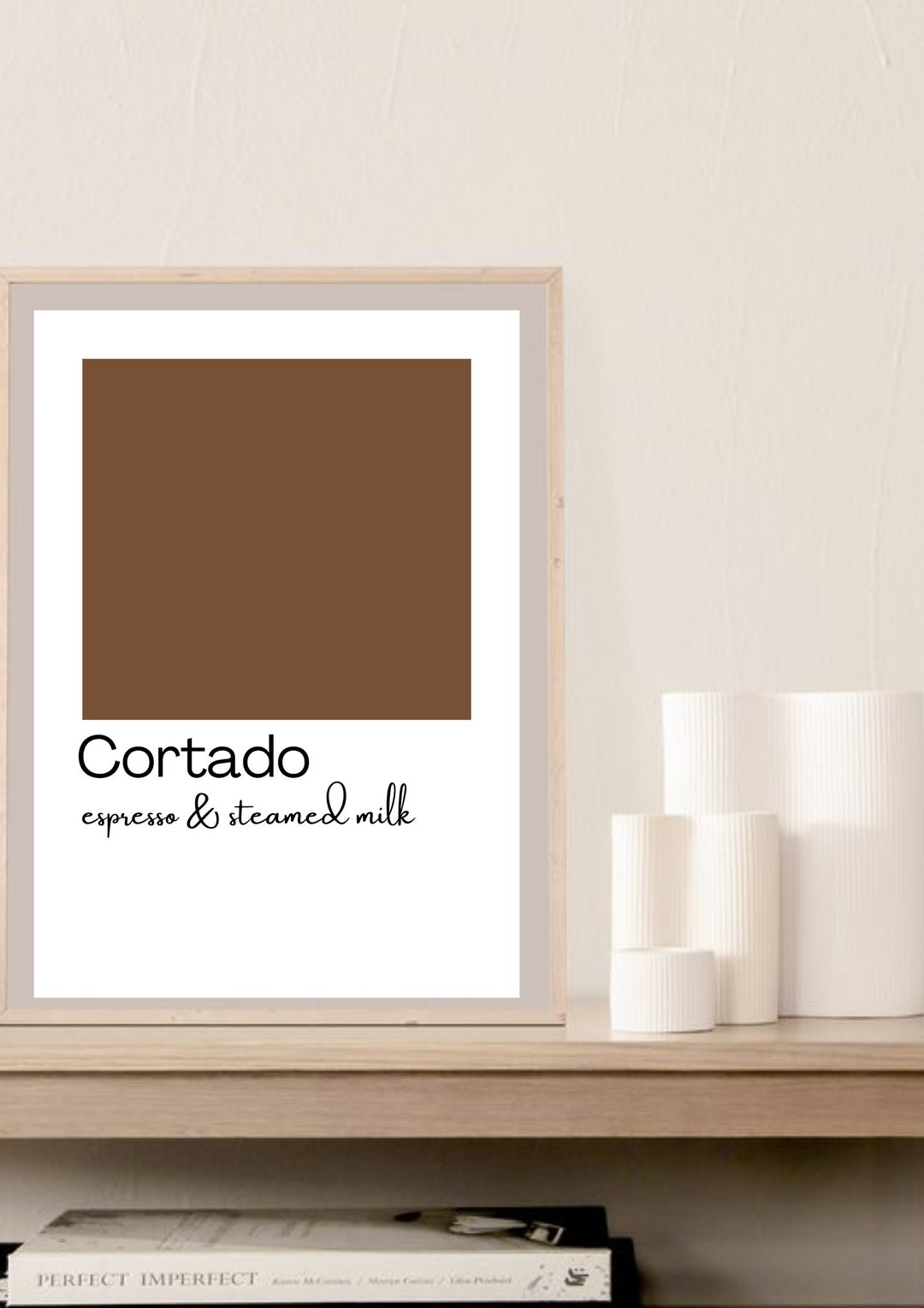 Cortado Definition Print With Brown Square on White - Spanish Coffee ...
