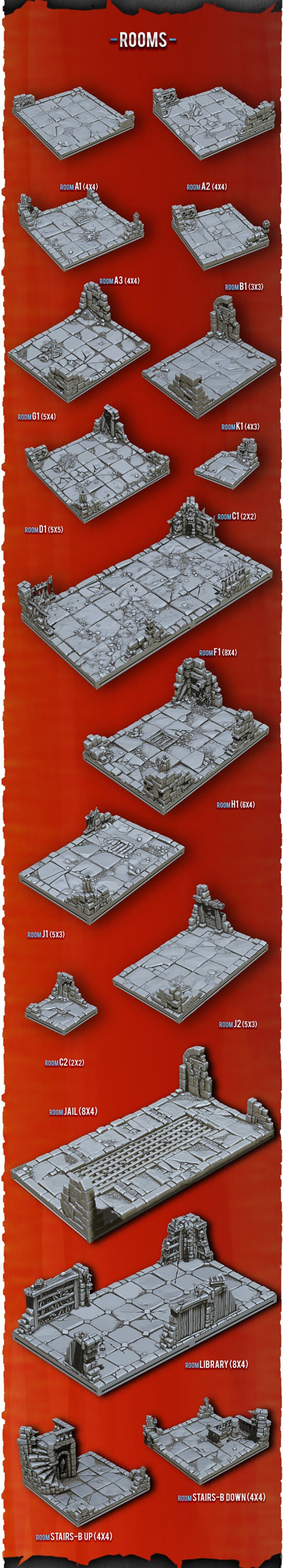 Kraken 3D Studio - Fantasy Dungeon - Stone Dungeon - Rooms - Etsy
