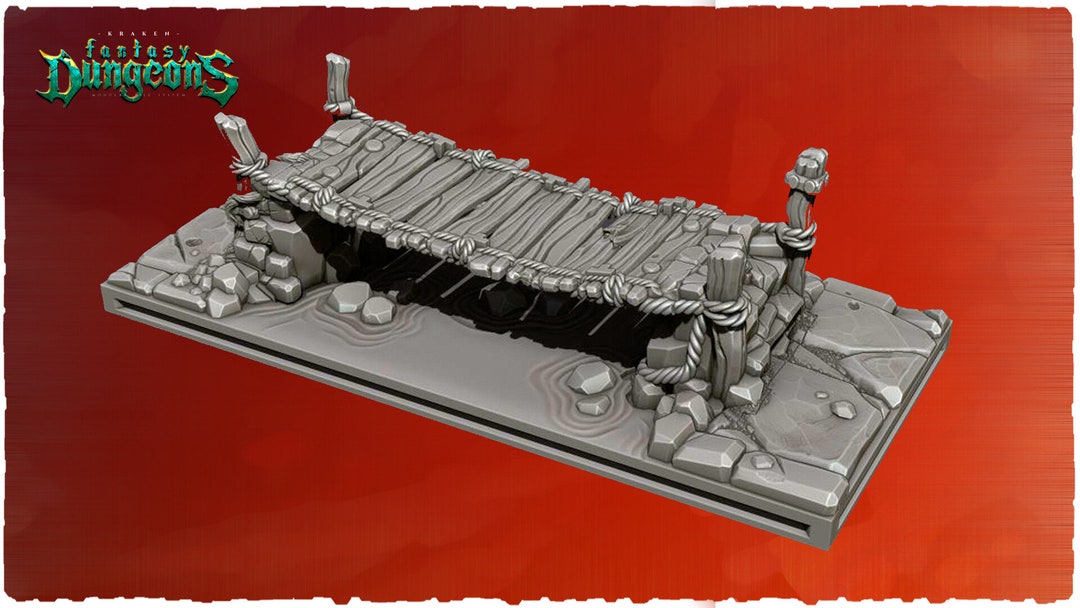 Kraken 3D Studio Fantasy Dungeon Stone Dungeon Bridge - Etsy