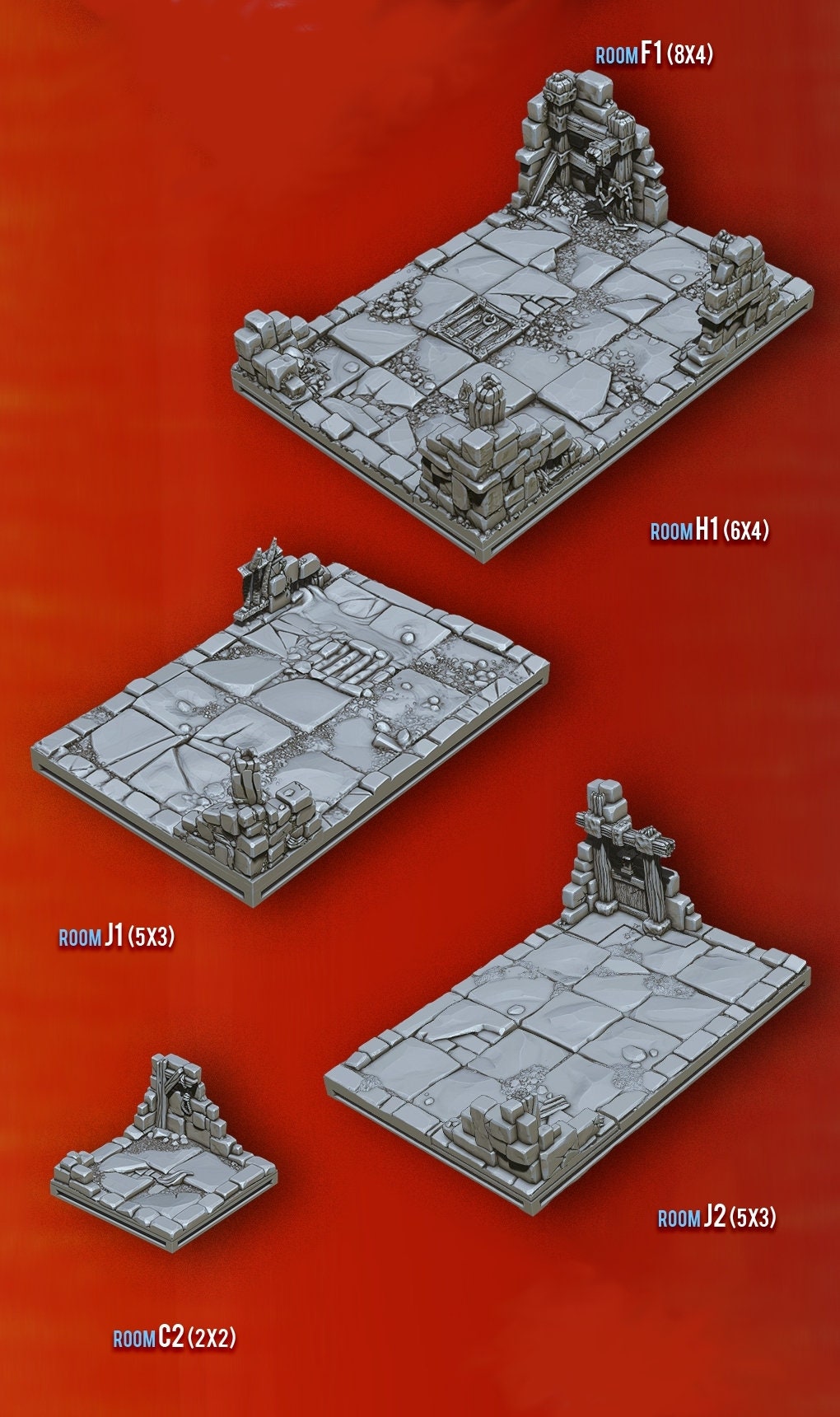Kraken 3D Studio Fantasy Dungeon Stone Dungeon Rooms - Etsy