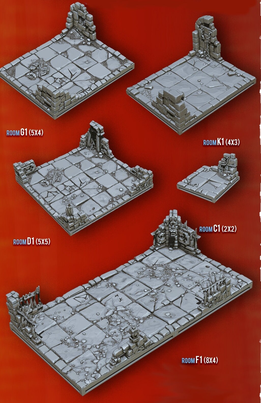 Kraken 3D Studio Fantasy Dungeon Stone Dungeon Rooms - Etsy