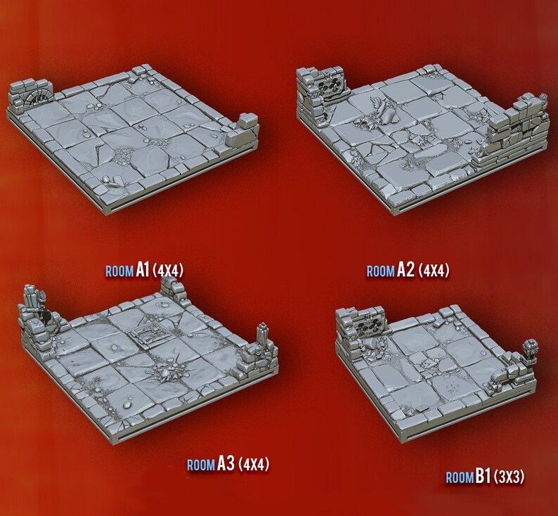 Kraken 3D Studio - Fantasy Dungeon - Stone Dungeon - Rooms - Etsy