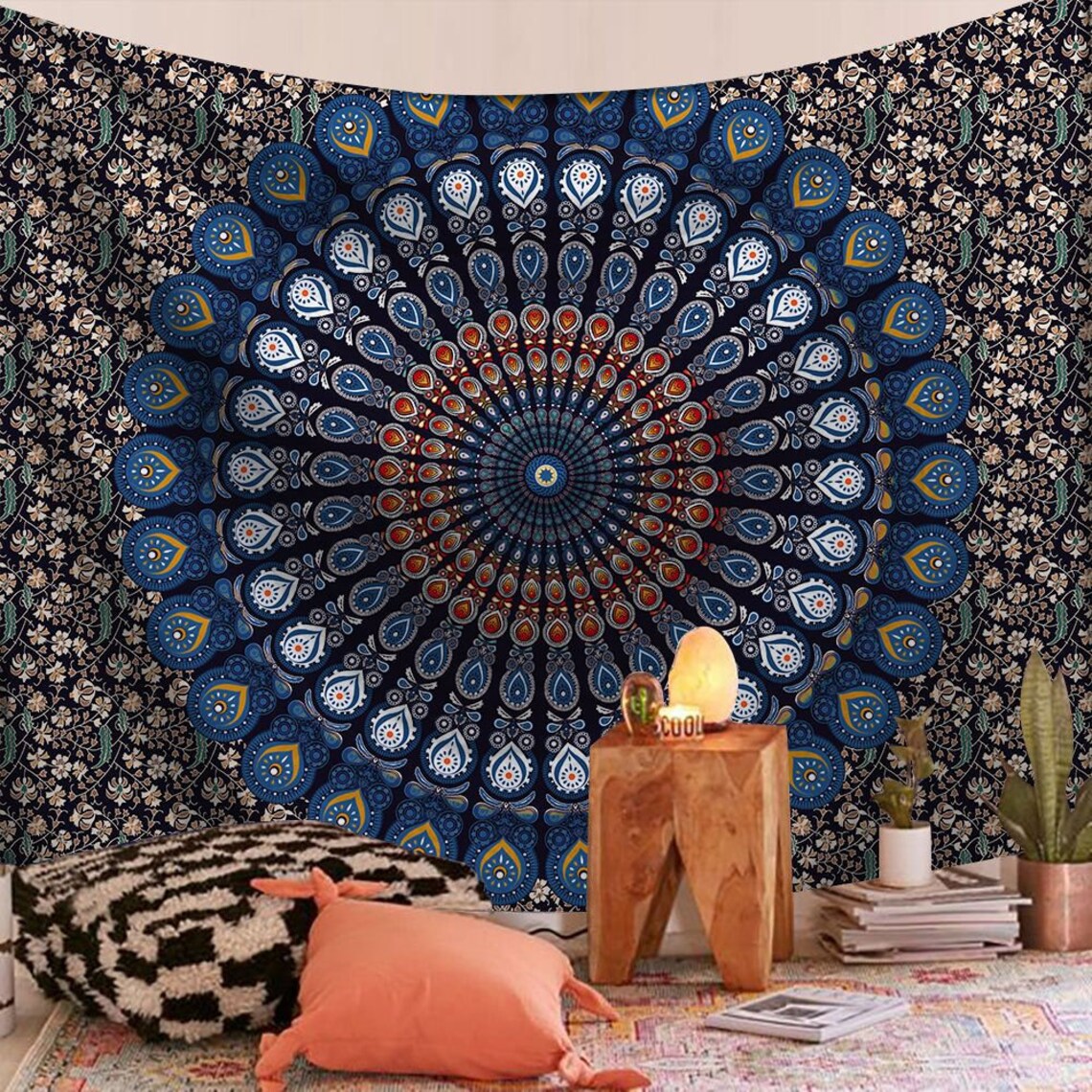 Indian Mandala Tapestry Wall Hanging Ethnic Boho Decor Nomadic Camping ...