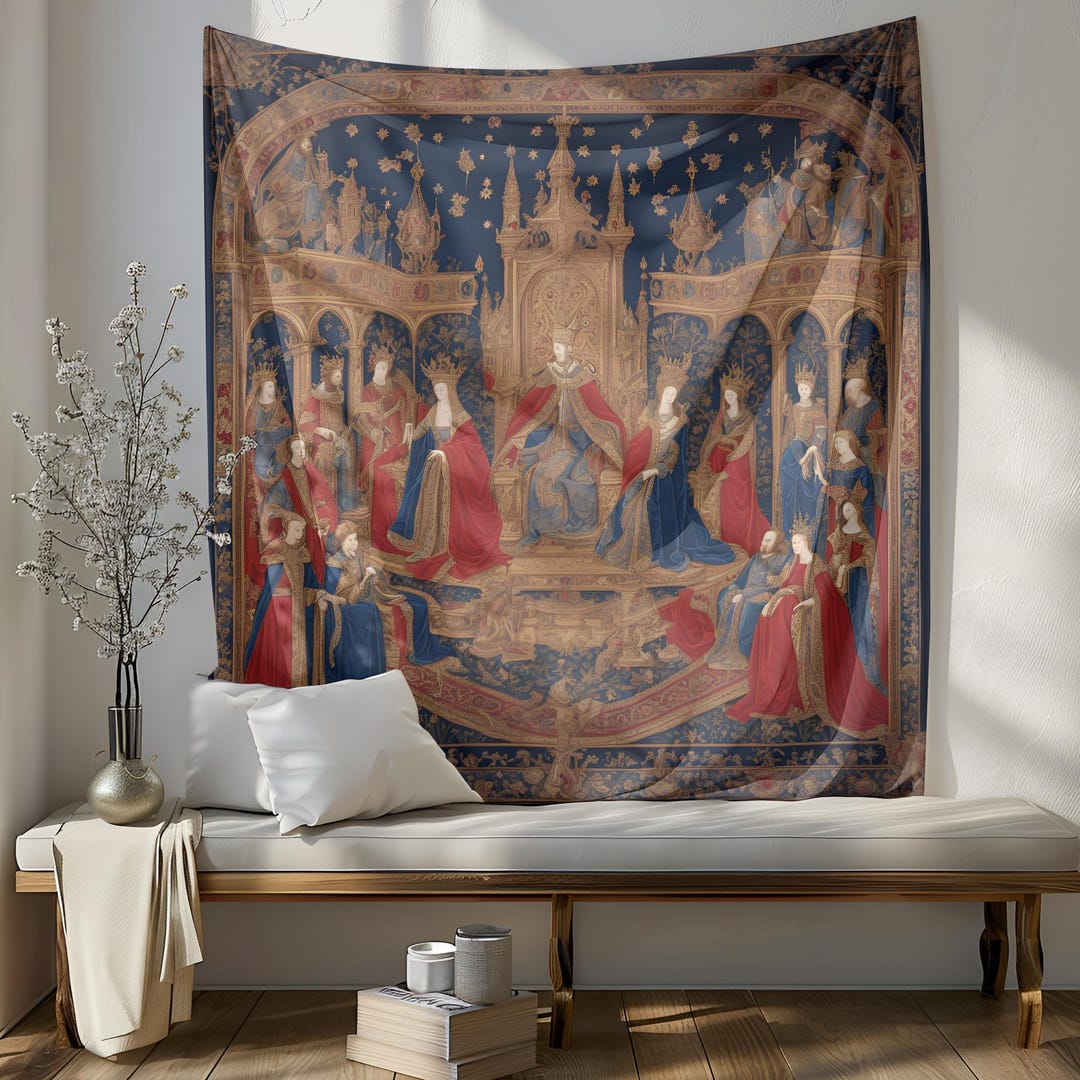 Medieval Royal Tapestry: King and Queen, Gothic Renaissance Decor - Etsy
