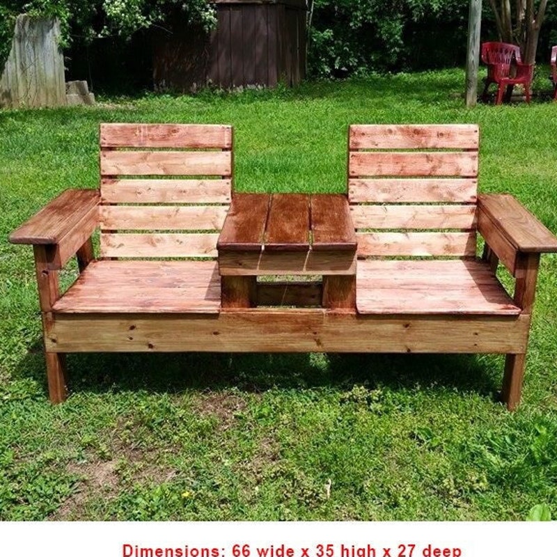 Double Bench With Table - Etsy