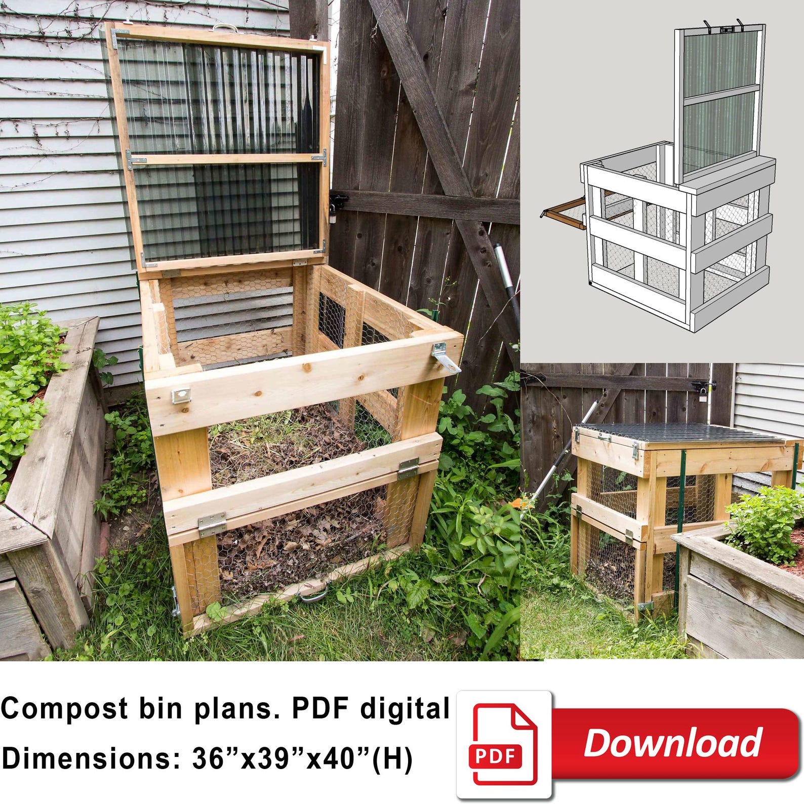 DIY Compost Bin Plans: Step-by-step Construction (digital PDF) - Etsy