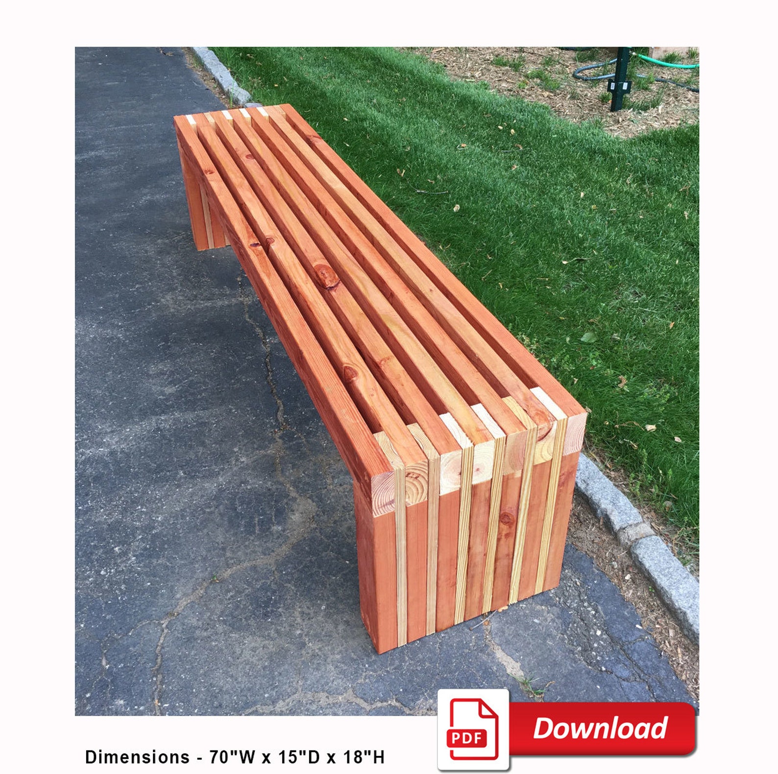 Outdoor Bench Plan - Etsy