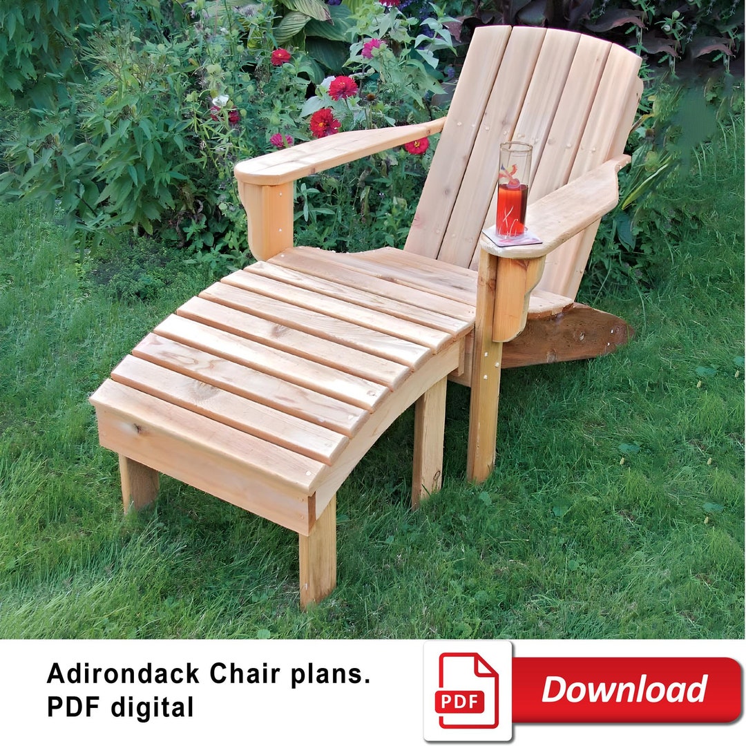 DIY Adirondack Chair & Footrest Plans | Outdoor Seating Blueprint ...