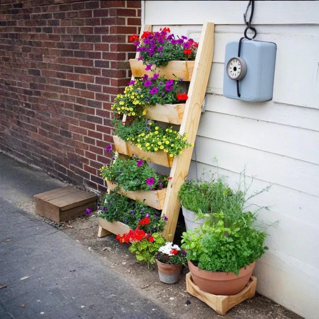 DIY Tiered Ladder Planter Box Plans: Vertical Garden (PDF Download) - Etsy