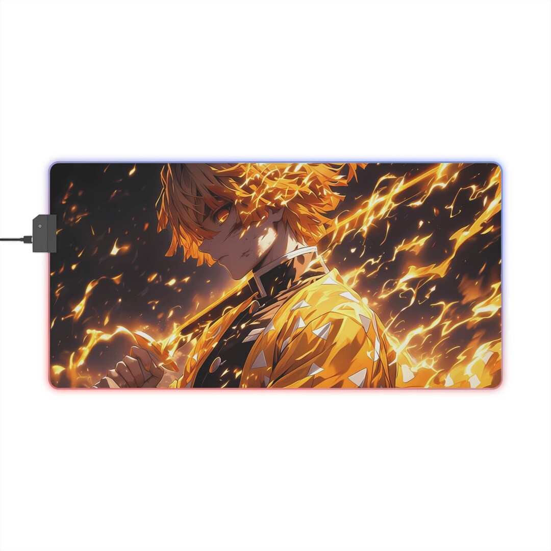Mouse Pad, Zenitsu Agatsuma Demon Slayer Anime, Kimetsu No Yaiba, LED ...