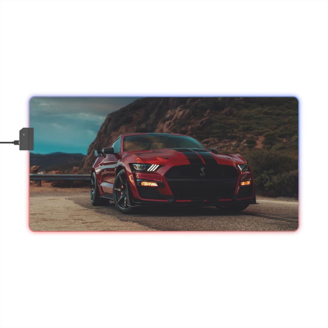 Mouse Pad, Ford Mustang Shelby Design, Gaming Pad, LED Mouse Mat, Desk ...