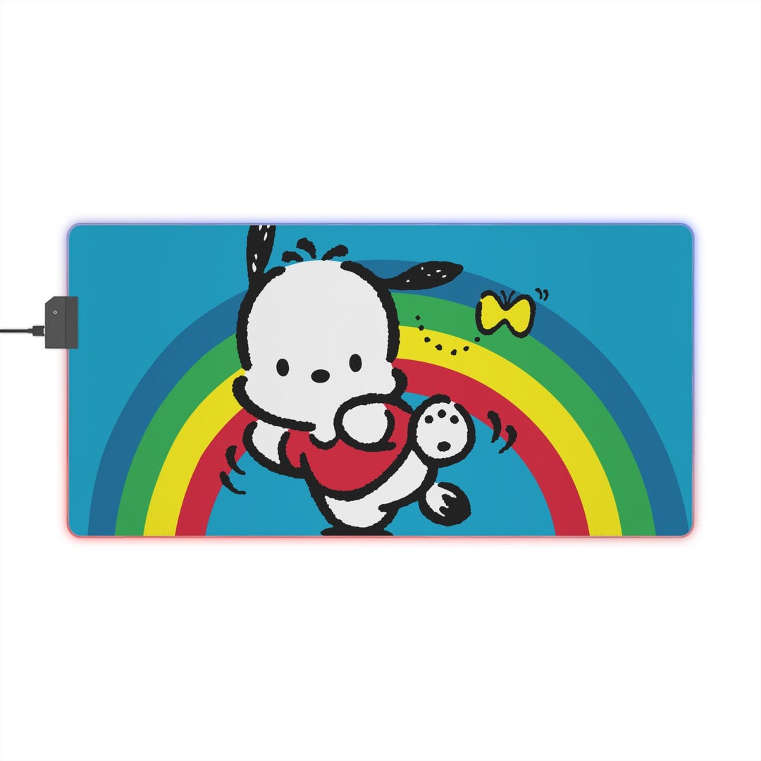Mouse Pad, Pochacco Rainbow Cute Design, Gaming Accessory, LED Mousepad ...