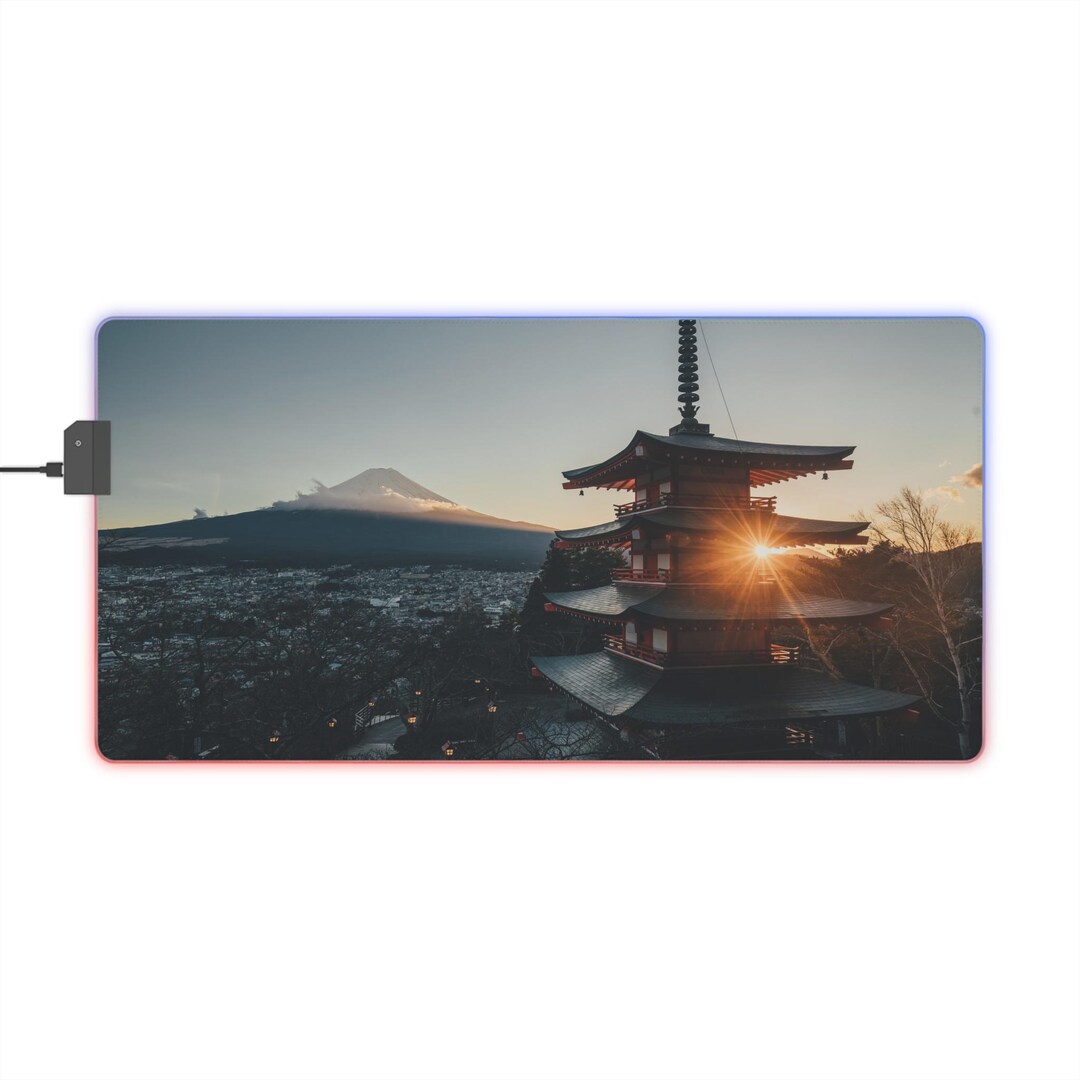 LED Gaming Mouse Pad - Mount Fuji Japanese Pagoda Scenery, Gaming Mouse ...