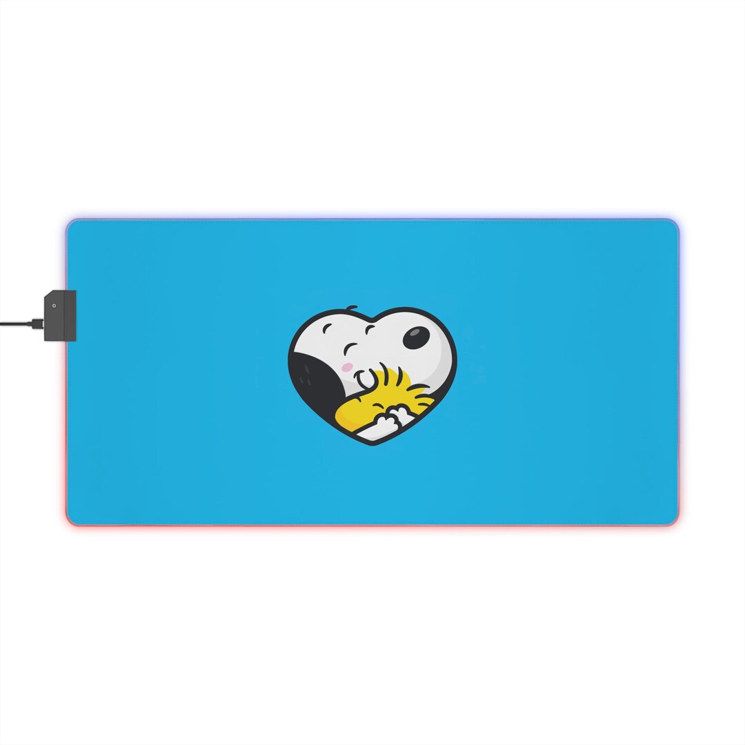 Mouse Pad, Snoopy Design, Cute Mouse Mat, Gaming Accessory, LED Light ...