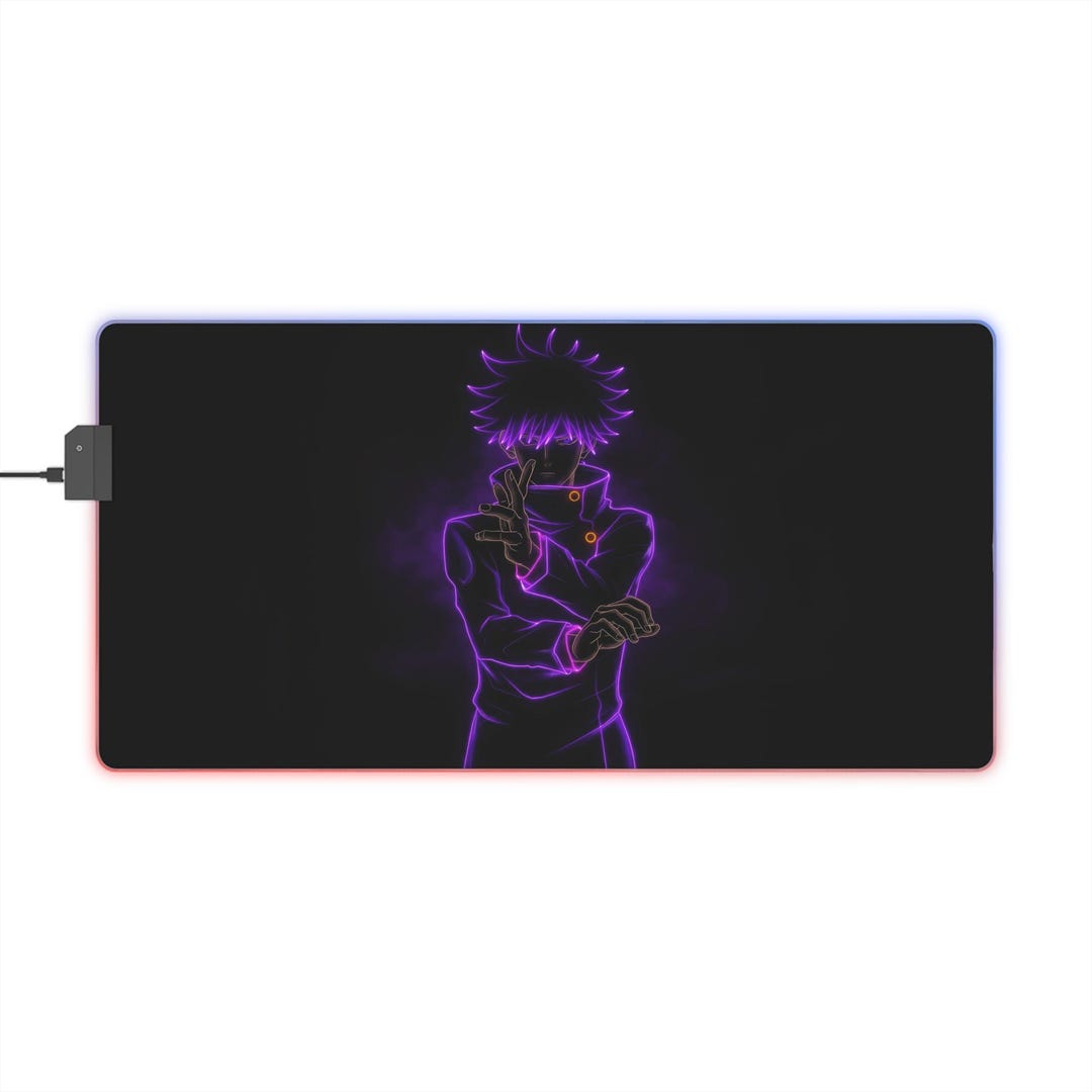 Gaming Mouse Pad, Megumi Fushiguro Anime Design, LED Mouse Mat, Desk ...