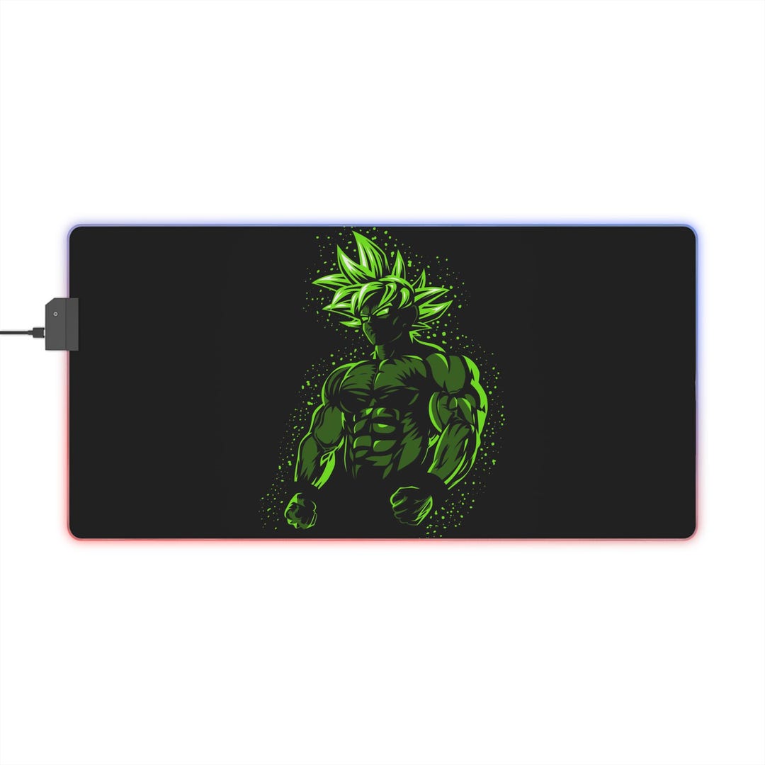 Gaming Mouse Pad, Goku Dragonball Z Design - Anime Mouse Mat, LED Light ...