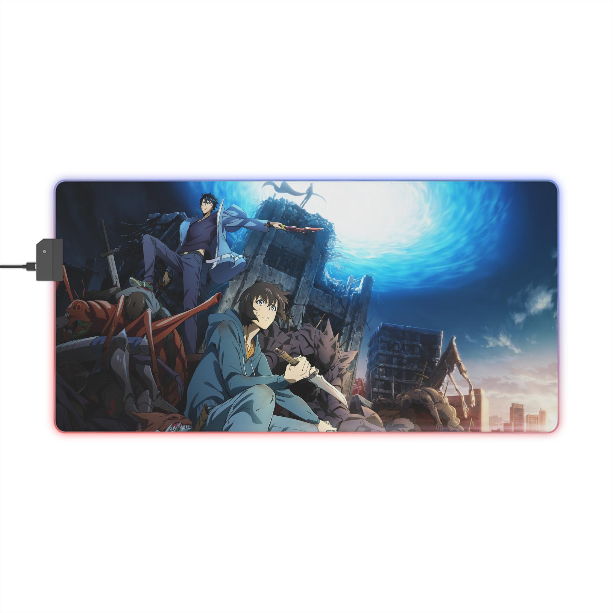 Mouse Pad, Solo Leveling, Sung Jin-woo, LED Gaming Mouse Mat, Anime ...