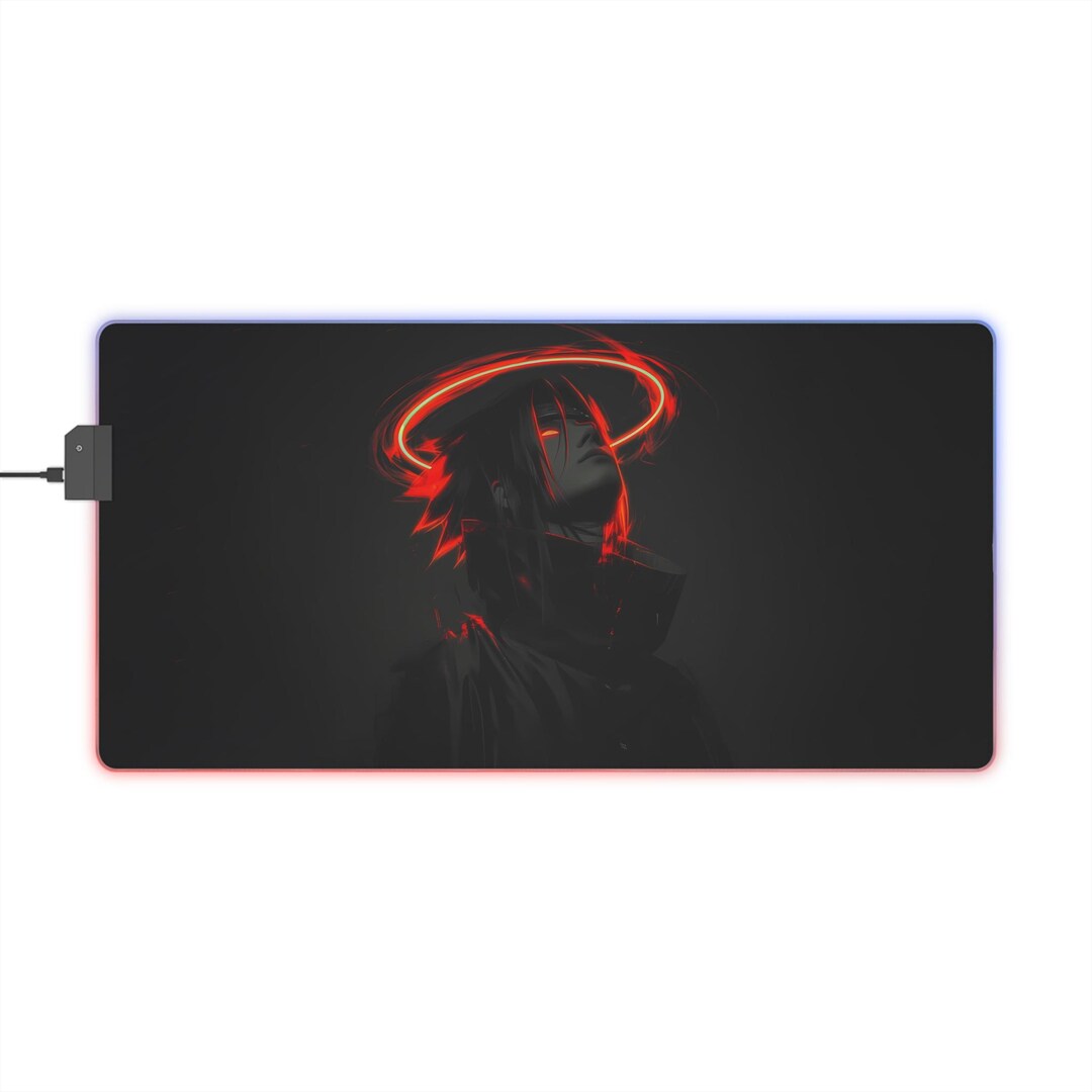 Anime Mouse Pad, Sasuke Uchiha Naruto Gaming Mousepad, LED Desk Mat ...
