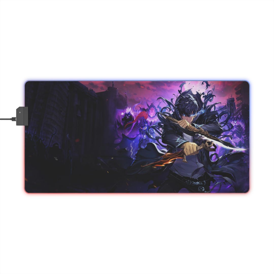 Mouse Pad, Sung Jin-woo From Solo Leveling, LED Gaming Mat, Desk ...
