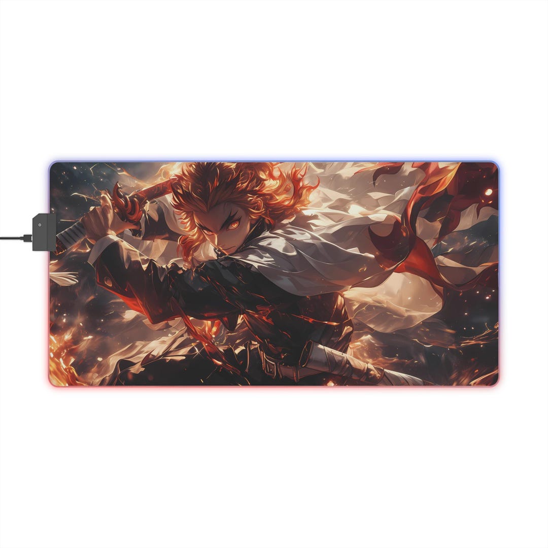Anime Rengoku LED Gaming Mouse Pad, Demon Slayer Kimetsu No Yaiba, Desk ...
