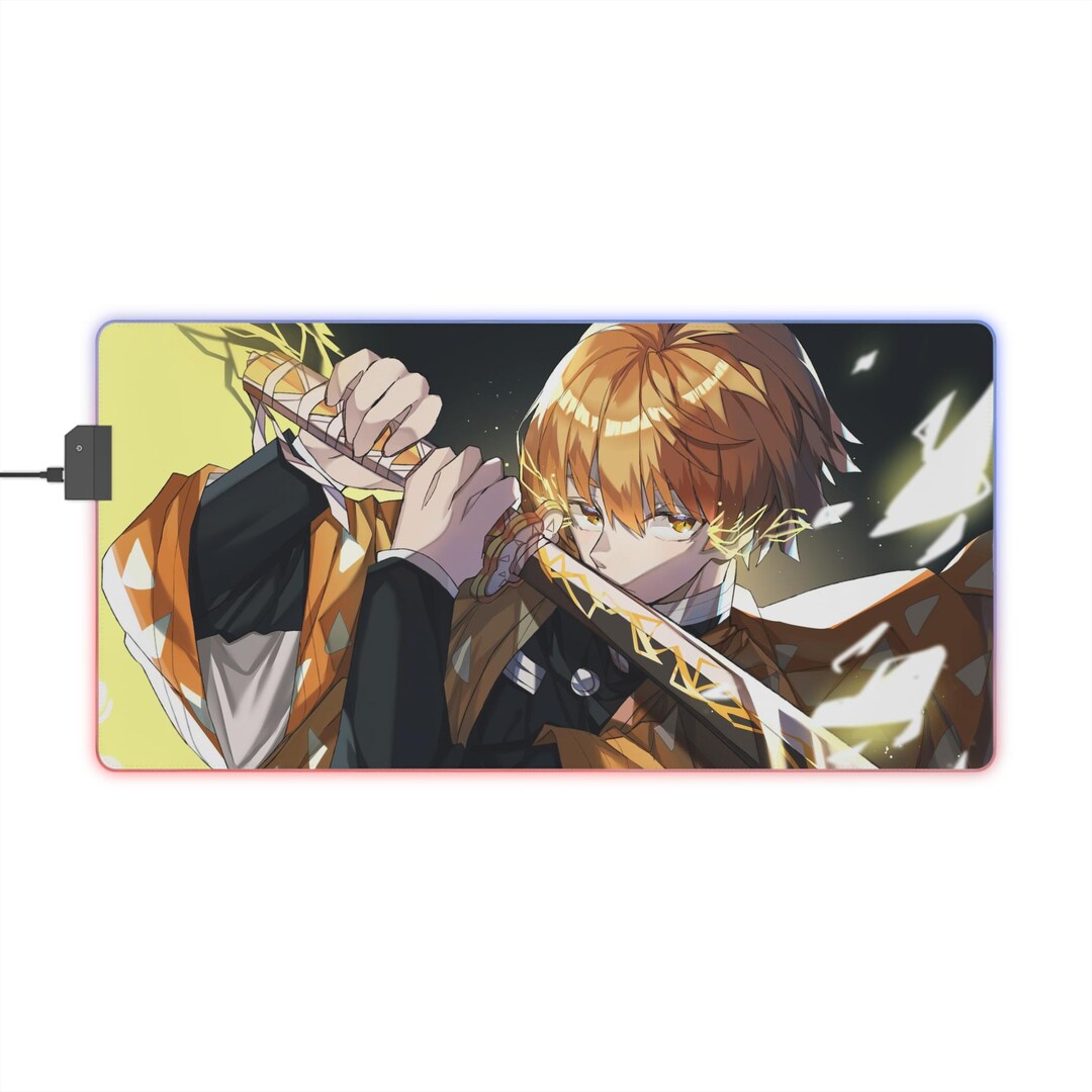 Mouse Pad, Zenitsu Agatsuma Demon Slayer Anime, Kimetsu No Yaiba, LED ...
