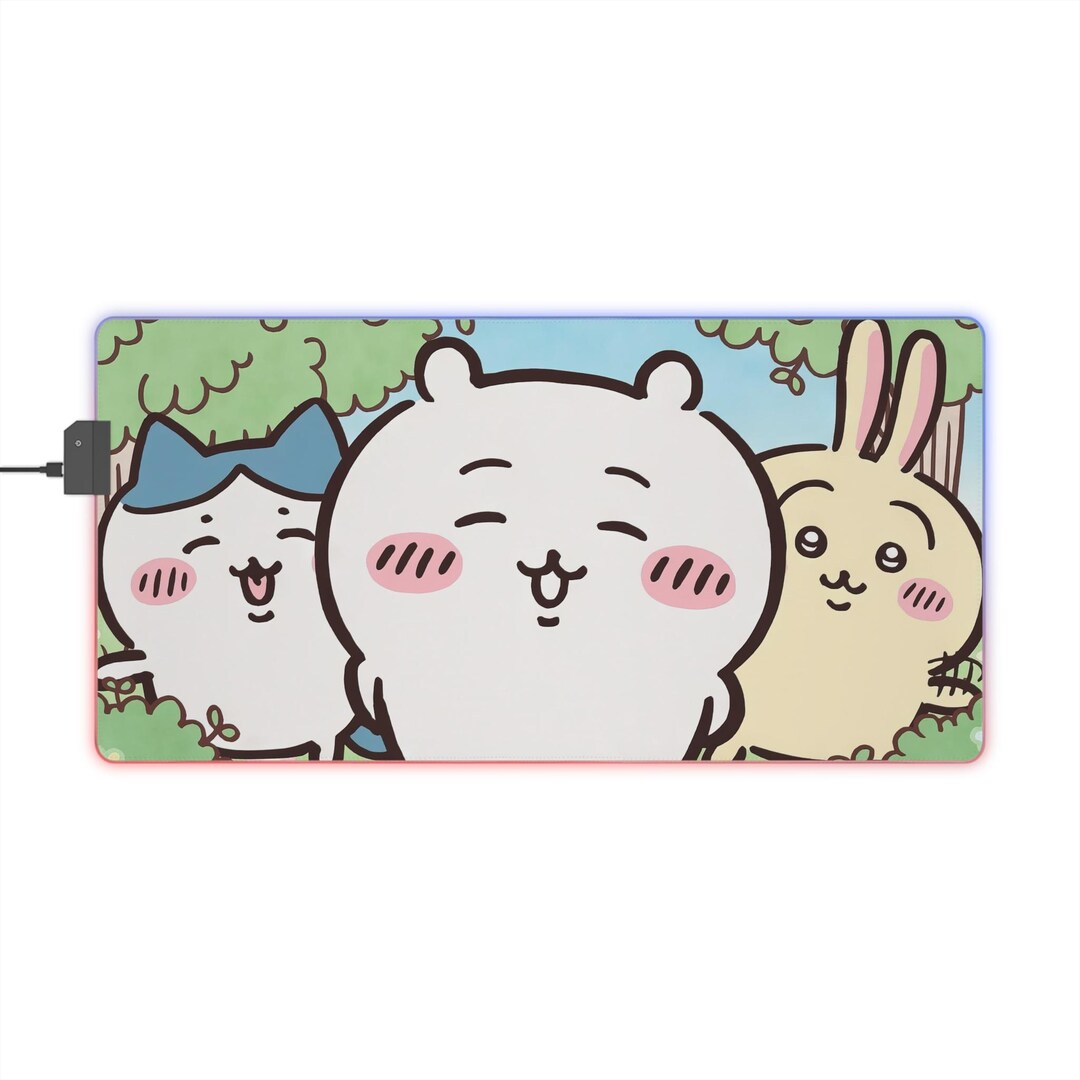 Chiikawa LED Gaming Mouse Pad - Kawaii Cute Desk Accessory, Anime ...