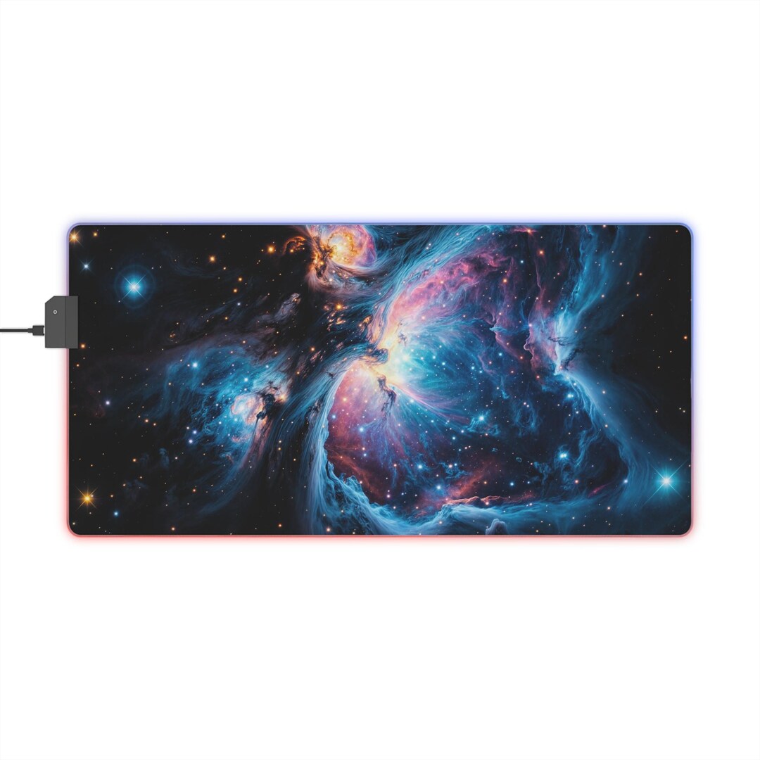 LED Gaming Mouse Pad, Nebula Space Design, Gaming Accessory, Desk Decor ...