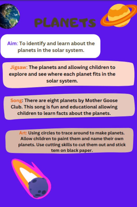 Preschool Lesson Plan Solar System Preschool Lesson Plan Solar System