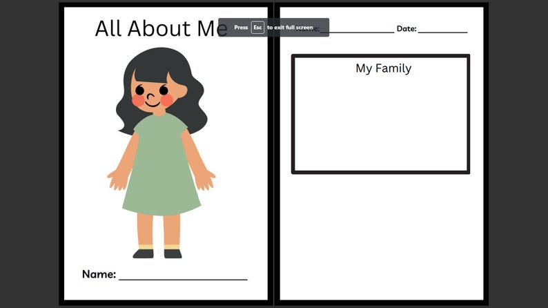 All About Me Booklet for Preschool Children Includes Family, Friends ...