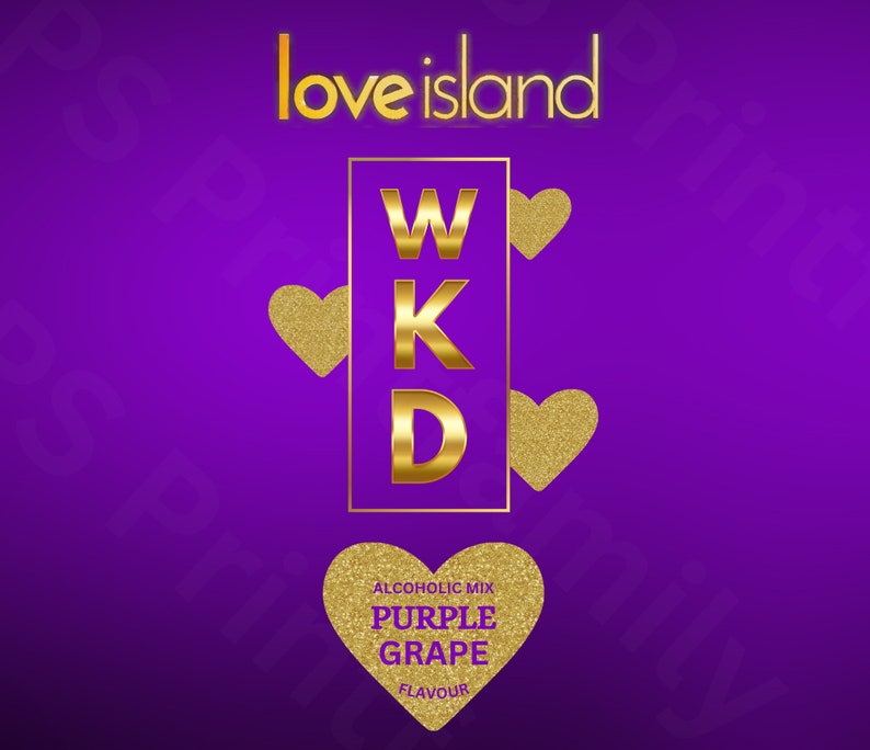 WKD Love Island Tumbler Design Purple - Etsy