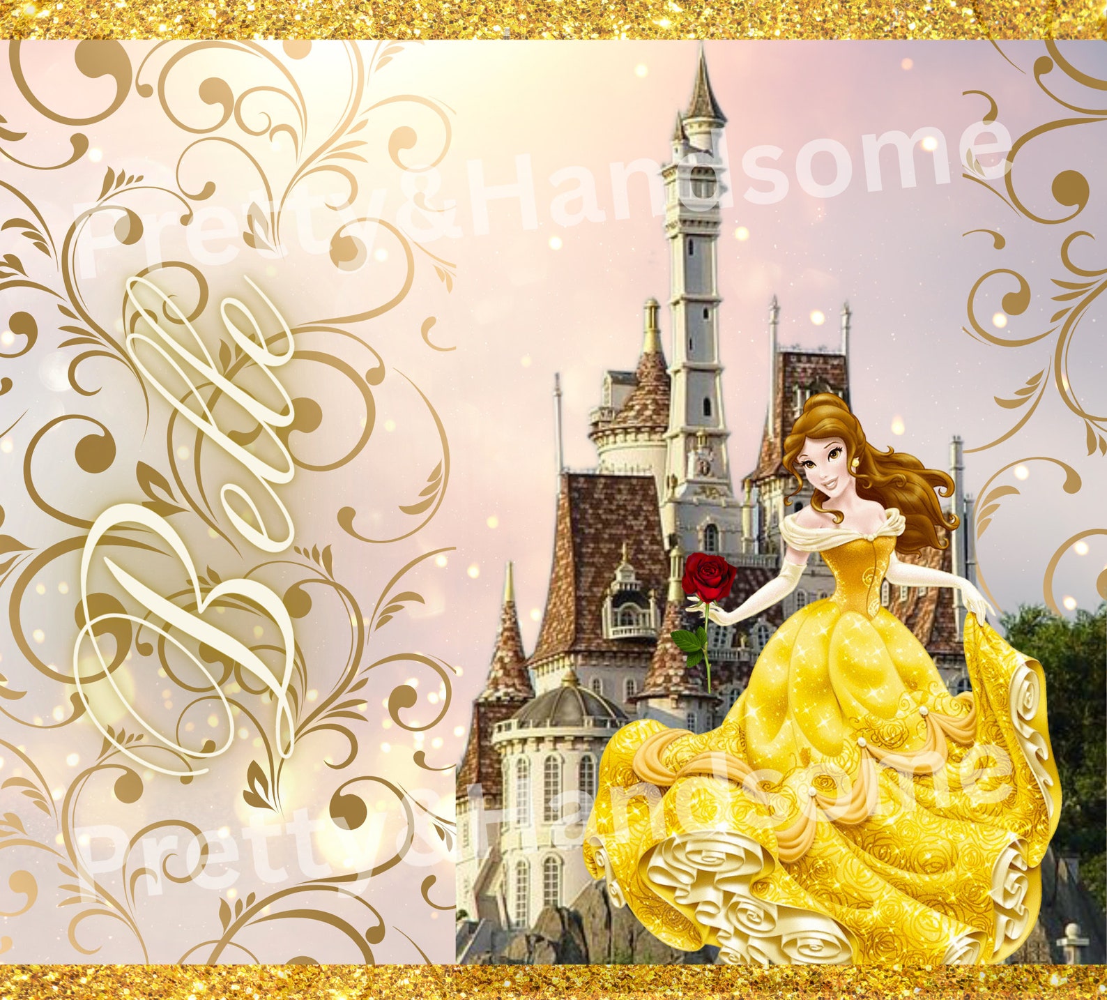 Princess Belle Tumbler Design - Etsy