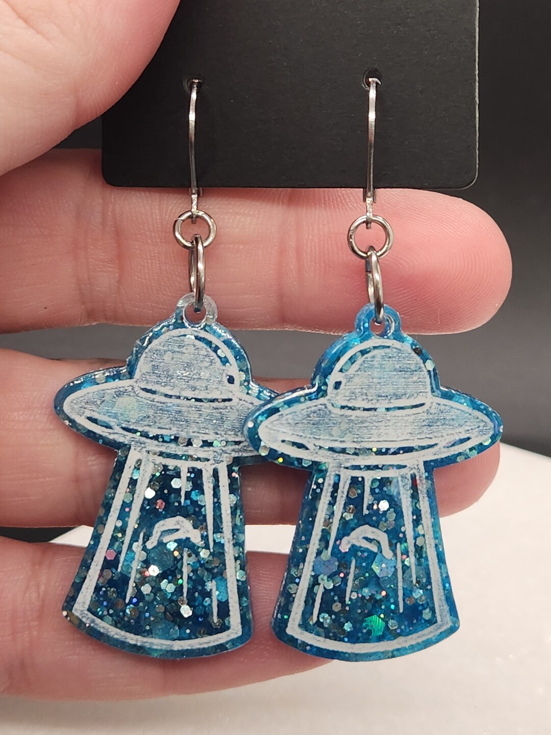 Alien Abduction Glow in the Dark Resin Earrings Stainless Steel - Etsy