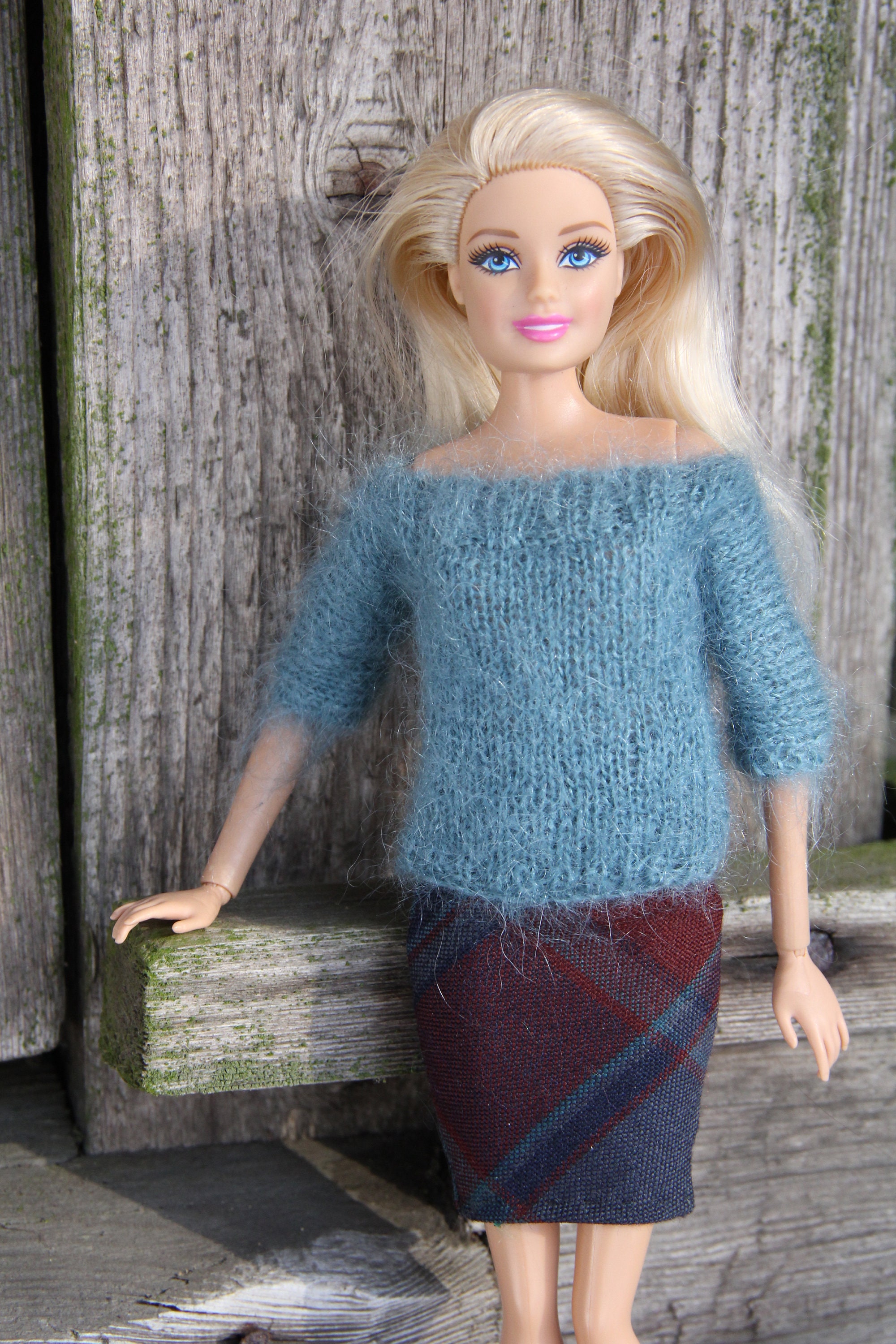 Set of Barbie Clothes: Mohair Silk Sweater and a Skirt - Etsy