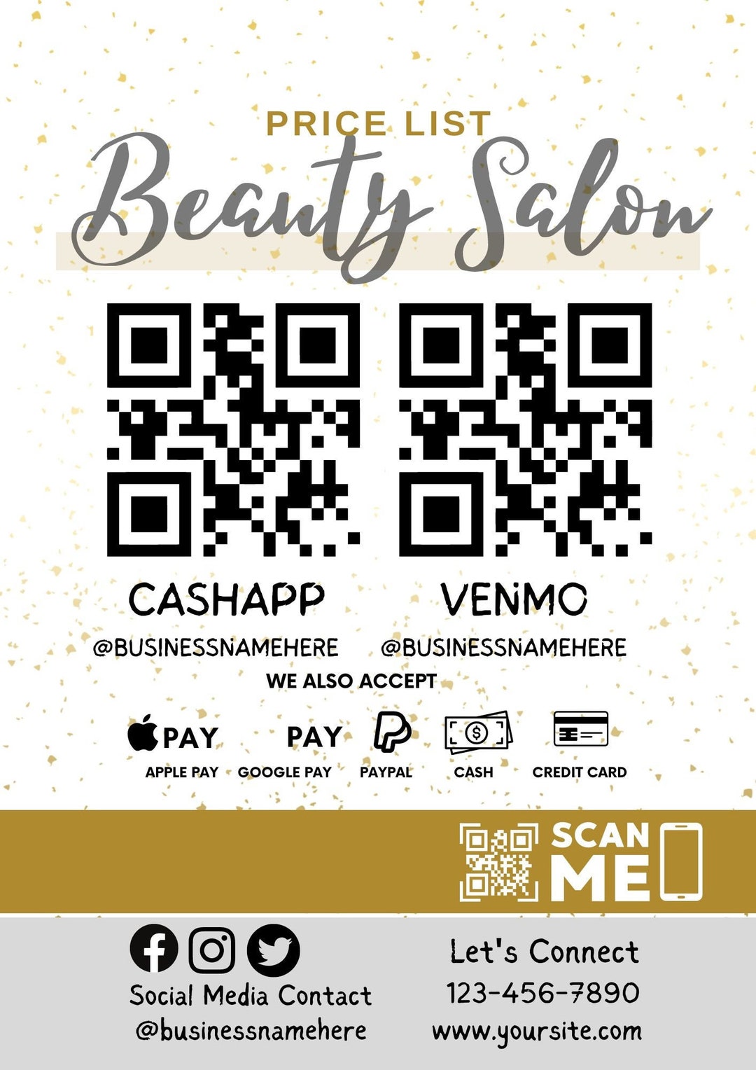 DIY Price List Template Digital Download Digital Product Editable ...