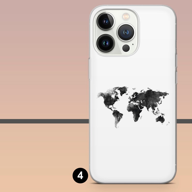 World Map Phone Case Geographic Cover for iPhone 14pro, 13, 12, 11, XR ...