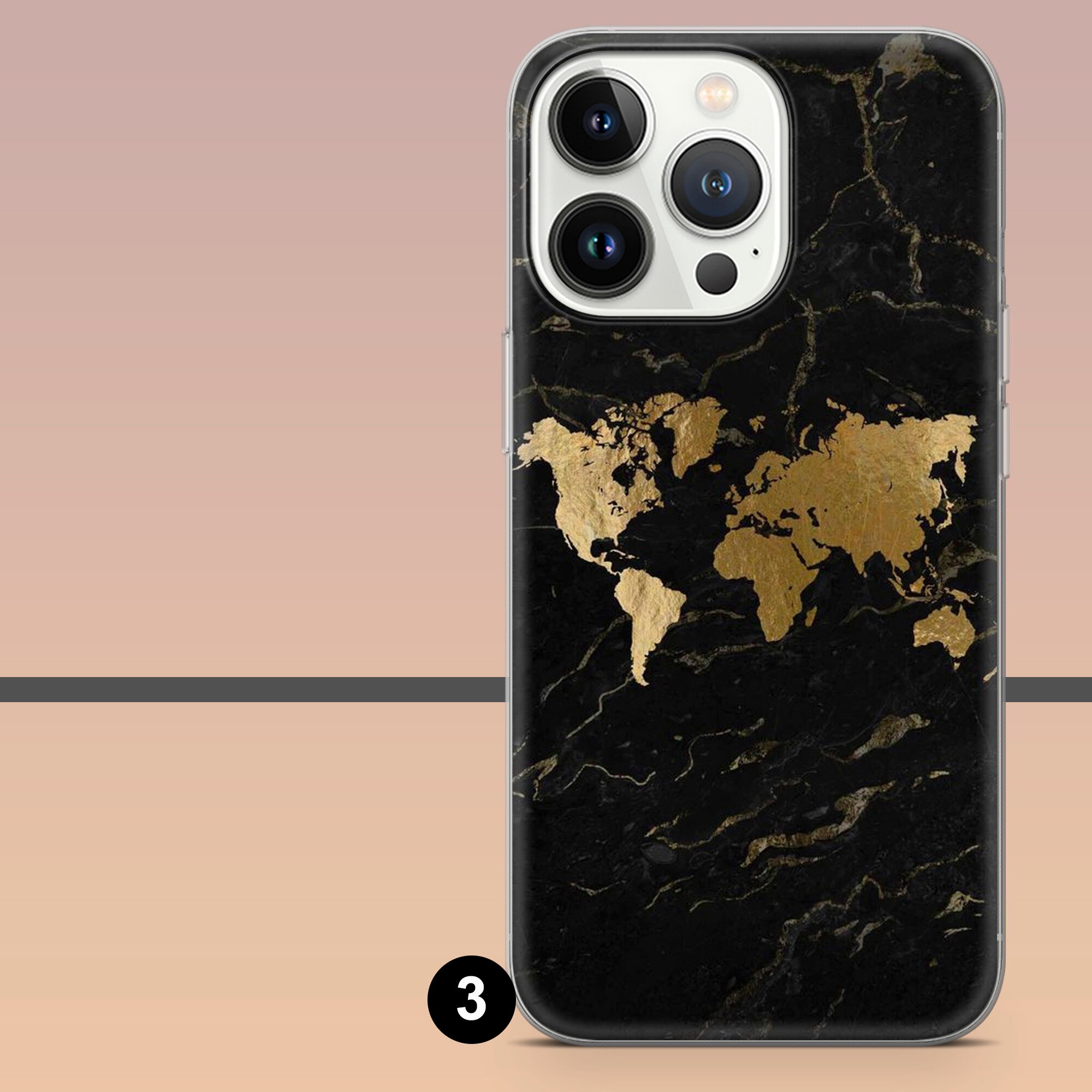 World Map Phone Case Geographic Cover for iPhone 14pro, 13, 12, 11, XR ...