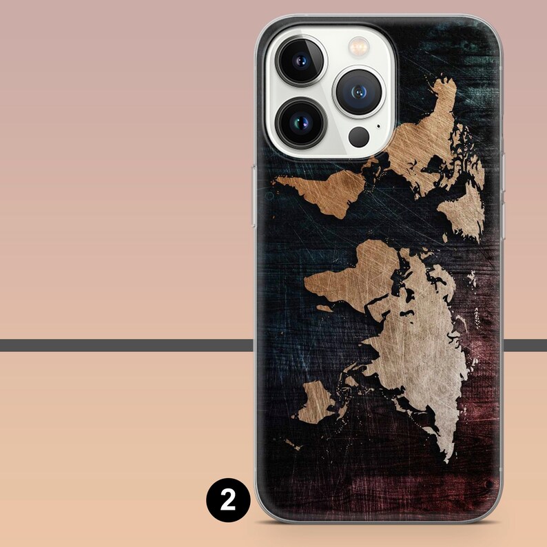 World Map Phone Case Geographic Cover for iPhone 14pro, 13, 12, 11, XR ...