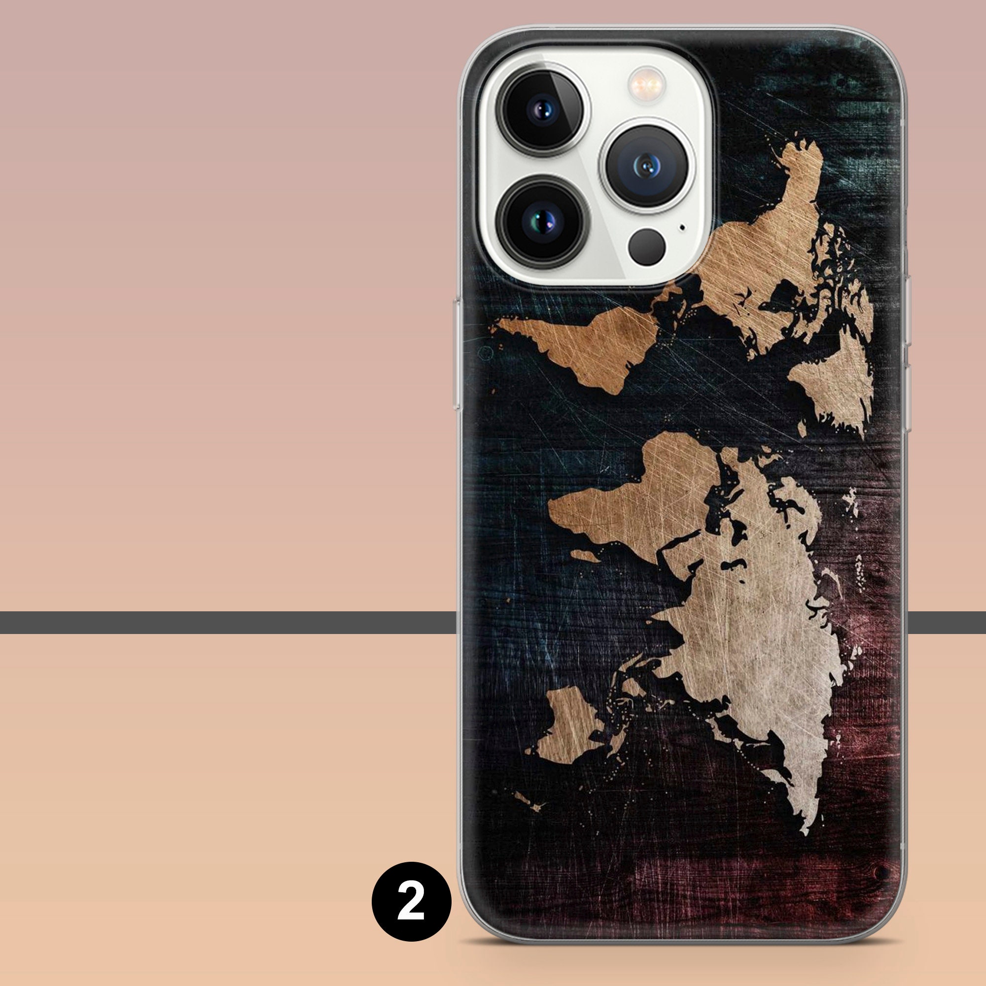 World Map Phone Case Geographic Cover for iPhone 14pro, 13, 12, 11, XR ...