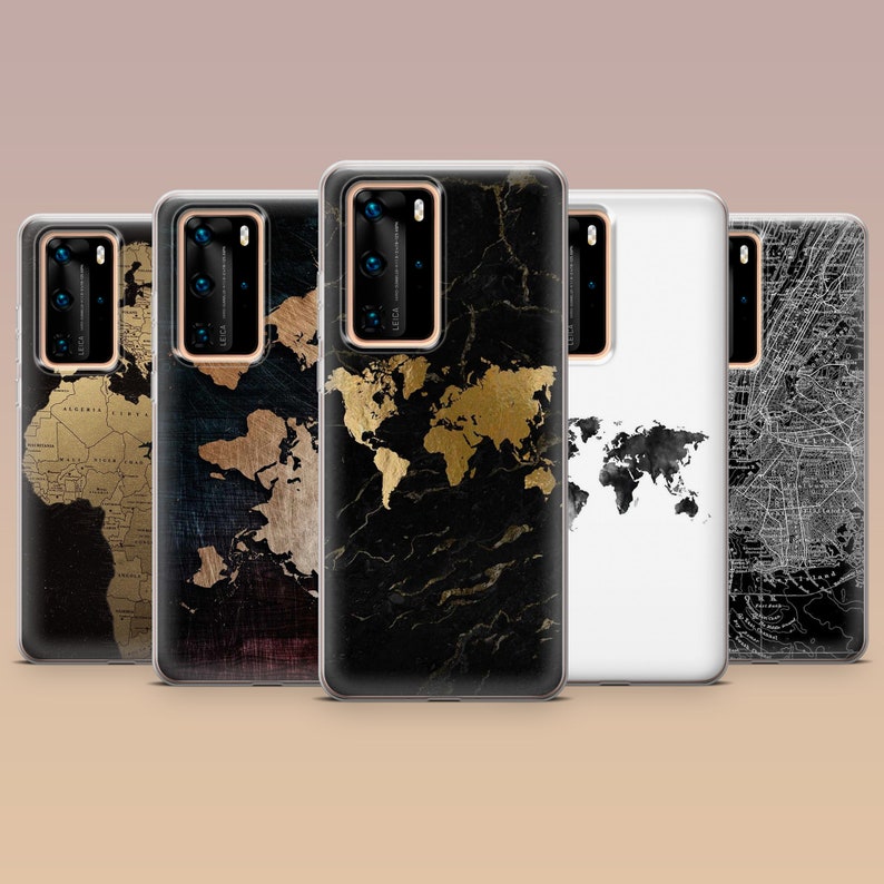 World Map Phone Case Geographic Cover for iPhone 14pro, 13, 12, 11, XR ...