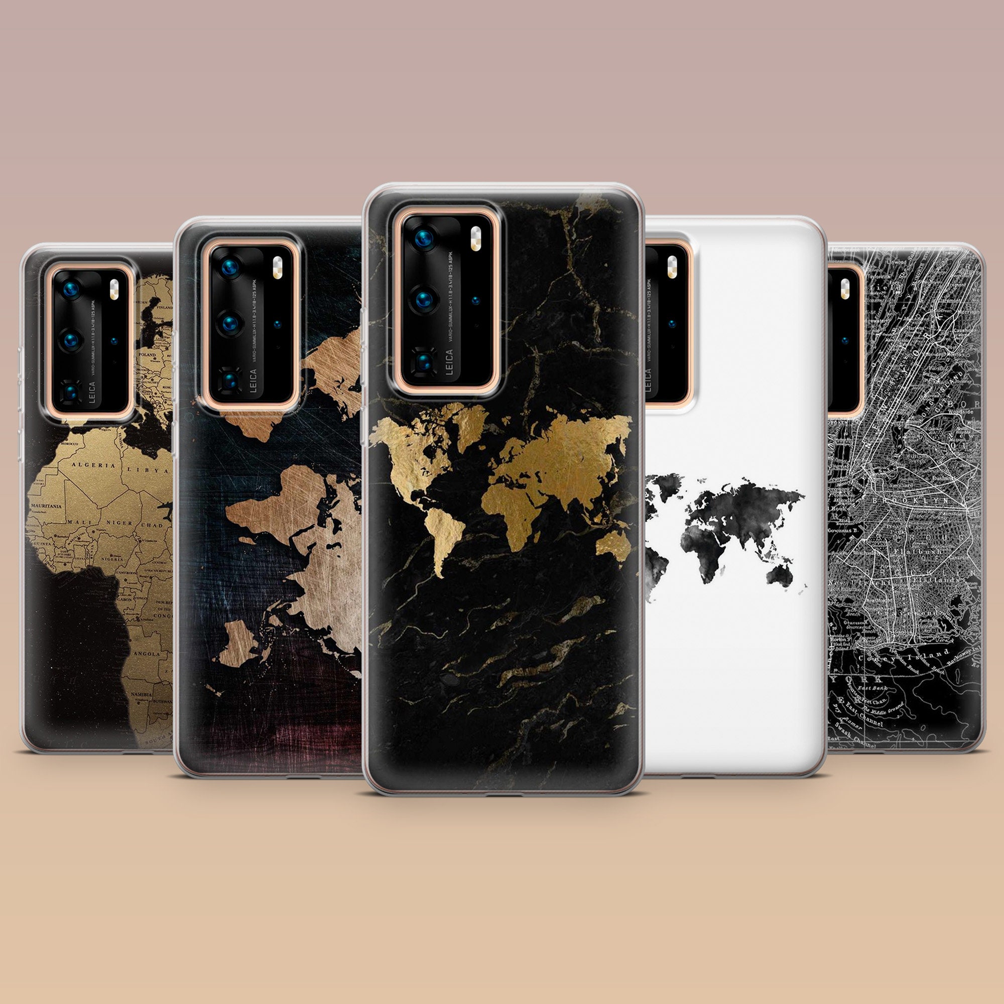 World Map Phone Case Geographic Cover for iPhone 14pro, 13, 12, 11, XR ...