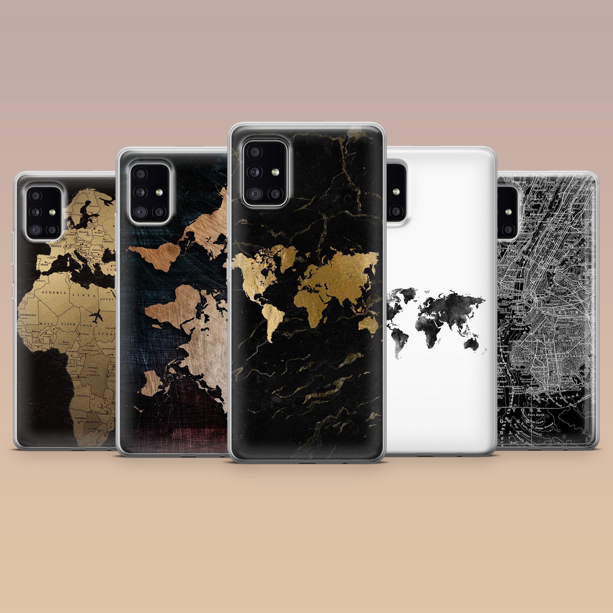 World Map Phone Case Geographic Cover for iPhone 14pro, 13, 12, 11, XR ...