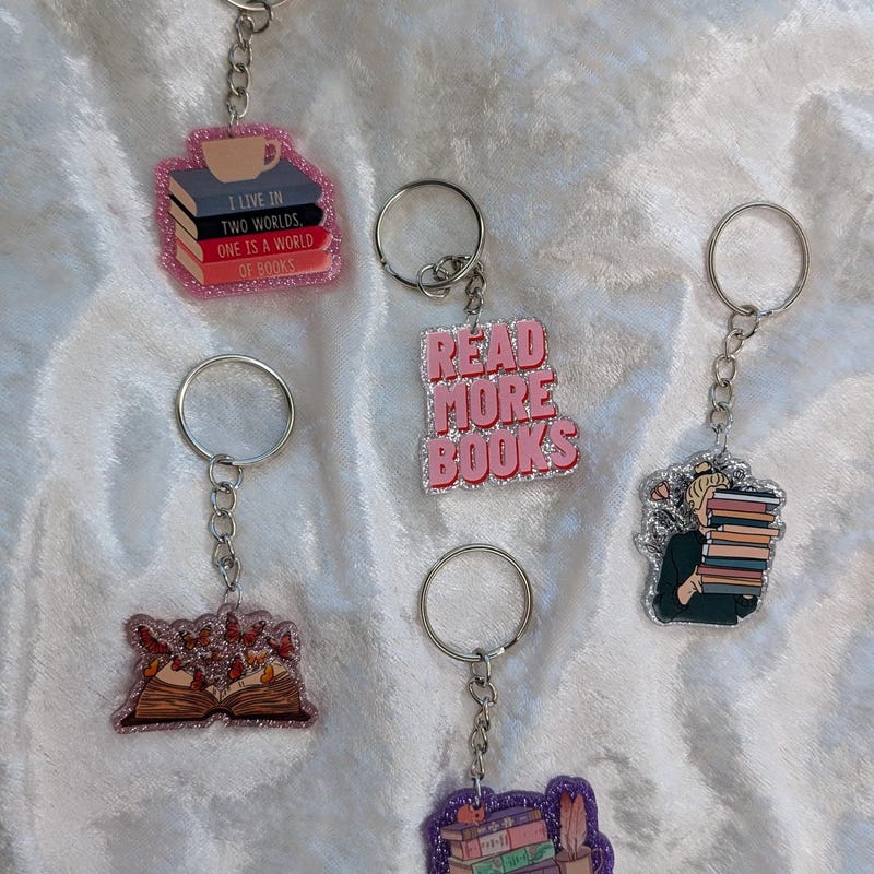 Bookish Keychain - Etsy