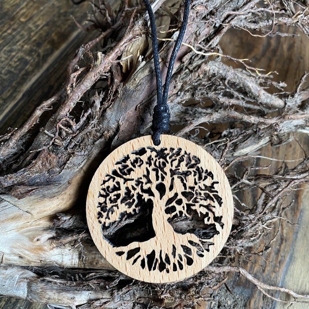 Wooden Necklace Wooden Jewelry Tree of Life Laser Cut Beech - Etsy