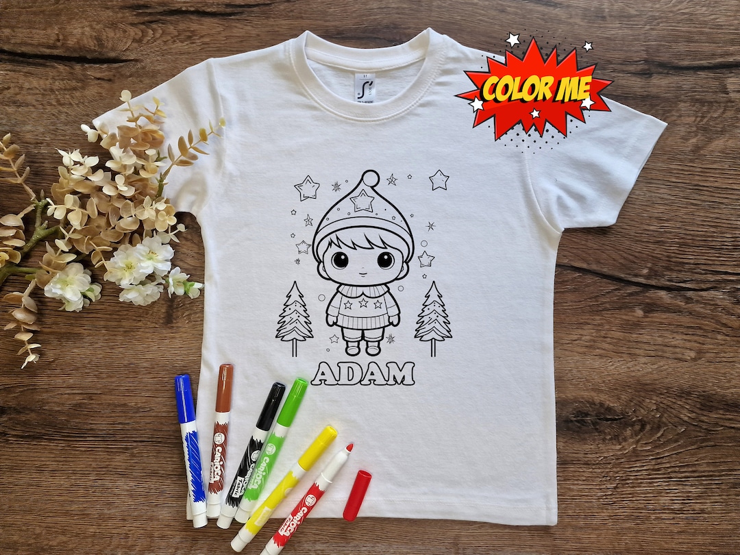 Coloring T-shirt With Markers and Gift Box - Perfect Christmas Gift for ...