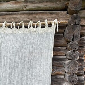 Boho Shower Custom Linen Gauze Sheer Curtain Bohemian Linen Curtains ...