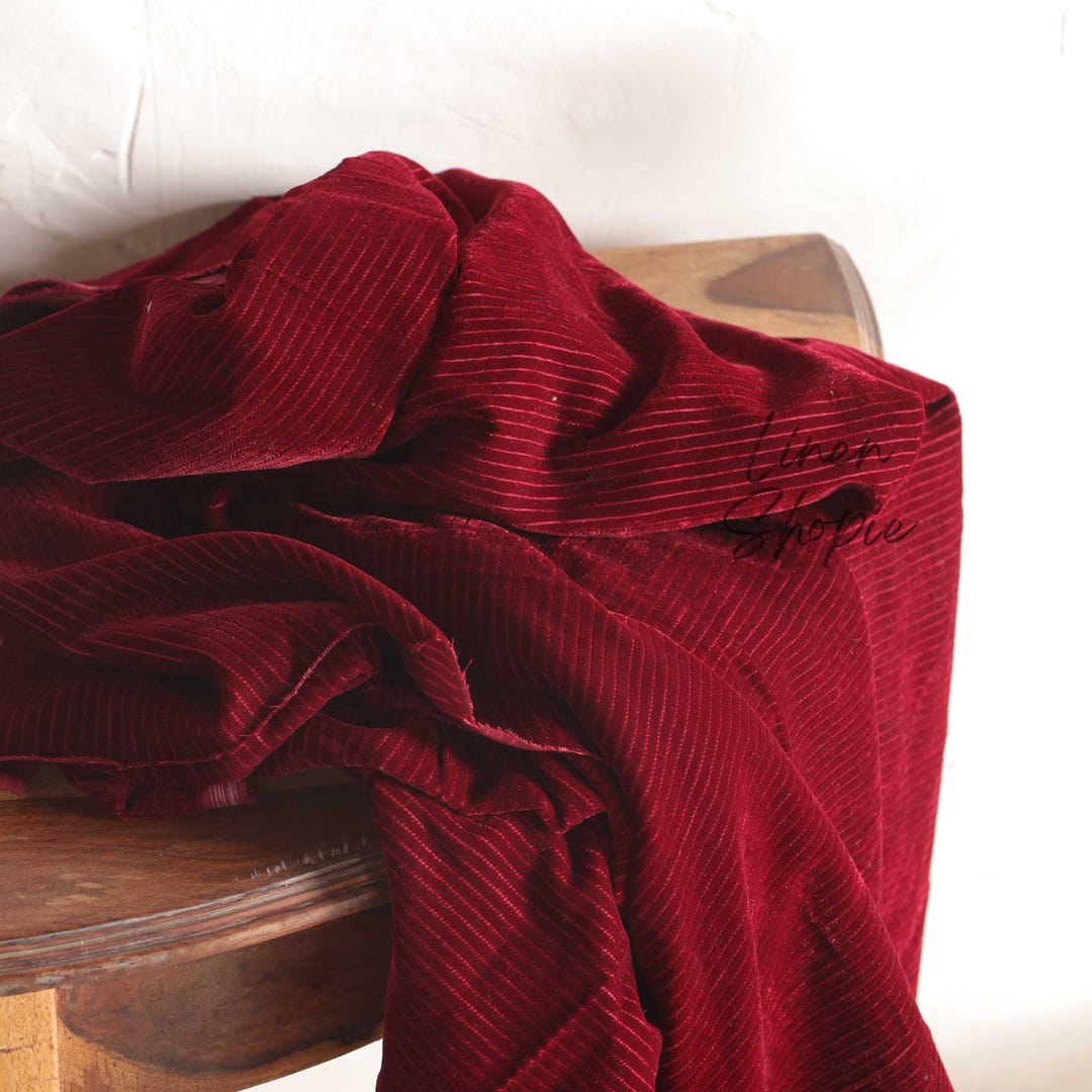 Luxury Maroon Velvet Fabric, Upholstery Velvet Fabric by the Yard ...