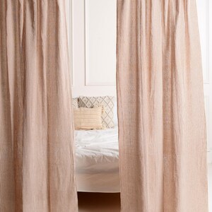Boho 5 Colors of Gauze Linen Lining Curtains, Striped Gauze 2 Panel ...