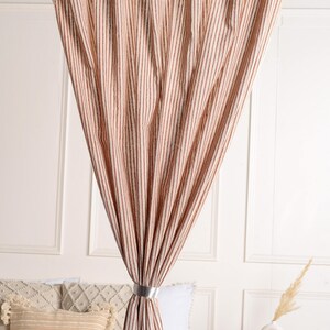 Boho 5 Colors of Gauze Linen Lining Curtains, Striped Gauze 2 Panel ...
