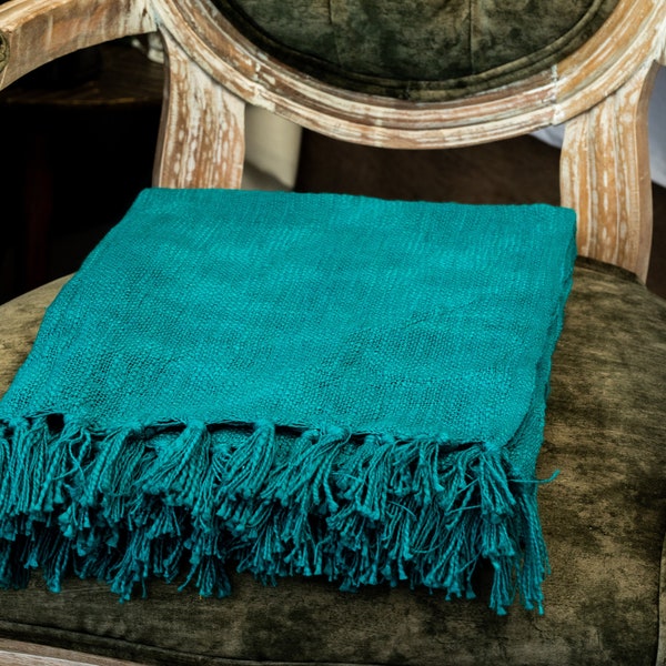 Teal Throw - Etsy